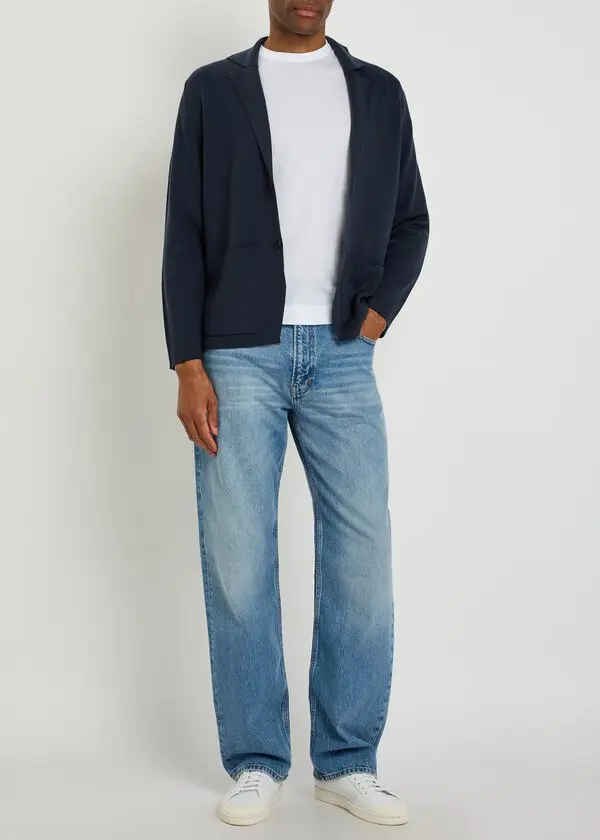 John Smedley Merino Wool Cardigan - Navy