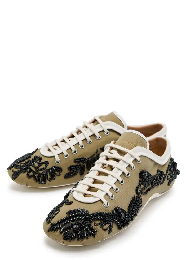 Dries Van Noten Embellished Twill Sneakers