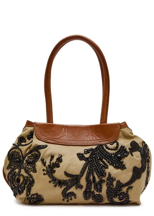 Dries Van Noten Embellished Twill Shoulder Bag