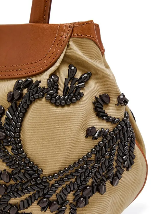 Dries Van Noten Embellished Twill Shoulder Bag