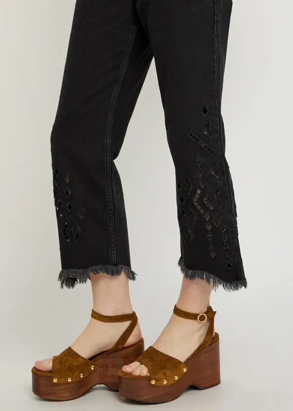 Isabel Marant Étoile Alison" Cropped Cut-out Denim Jeans - Black