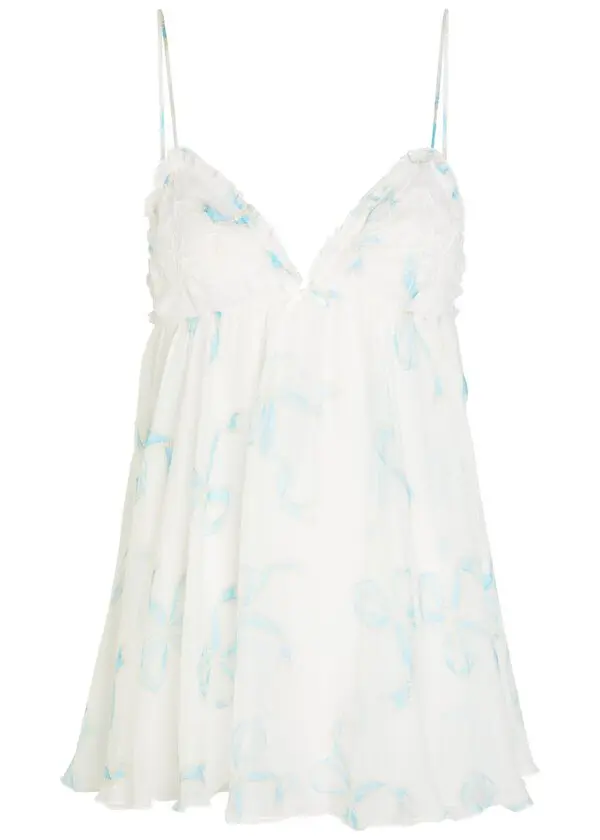 SKIMS Lace-appliqué Silk Babydoll Dress - Ivory