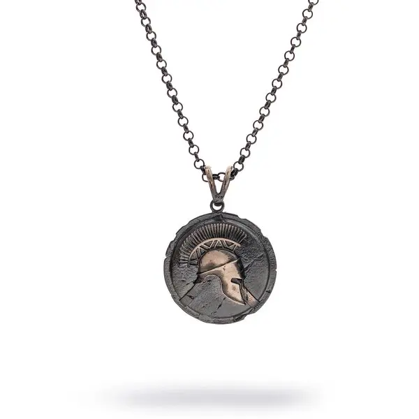 EBRU JEWELRY Sterling Ancient Warrior Medallion Necklace - Silver