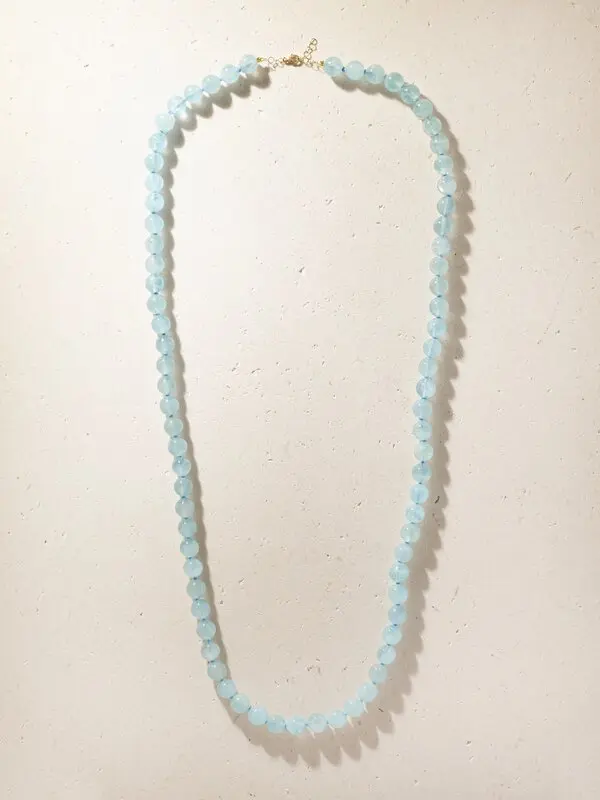 Jia Jia 14-karat Gold Aquamarine Beaded Necklace - Blue