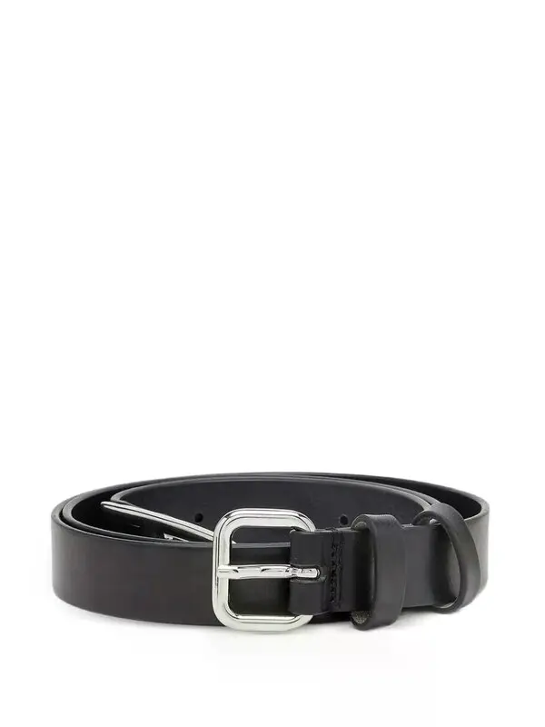 DIESEL® D-shaped Belt With Silver-tone Hardware - Black