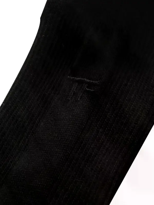 TOM FORD Logo Embroidered Ribbed Socks - Black