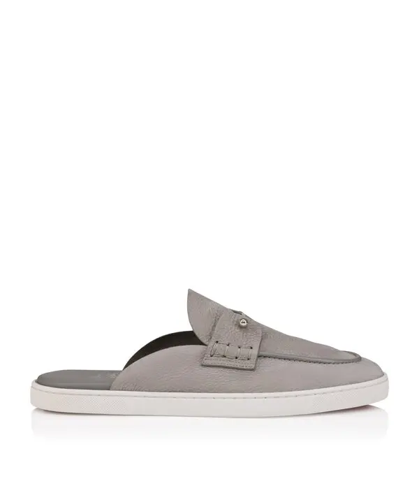 CHRISTIAN LOUBOUTIN Chanme Leather Mules - Grey