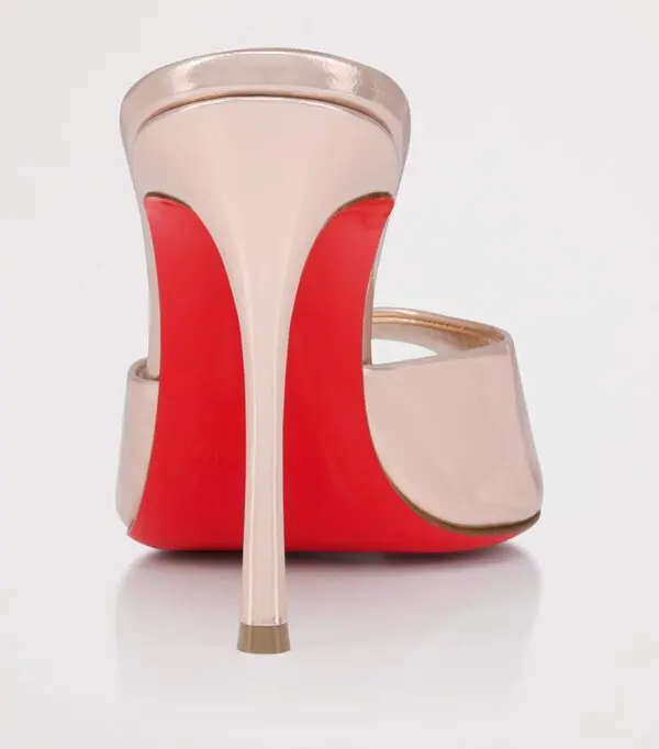 CHRISTIAN LOUBOUTIN Me Dolly Patent Leather Mules 100mm - Beige