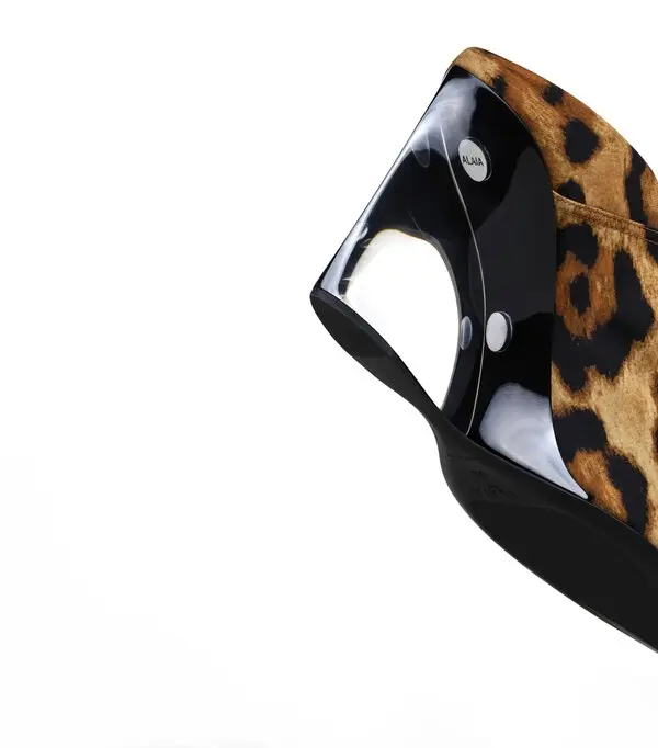 Alaïa Ocelot Print Wedge Mules