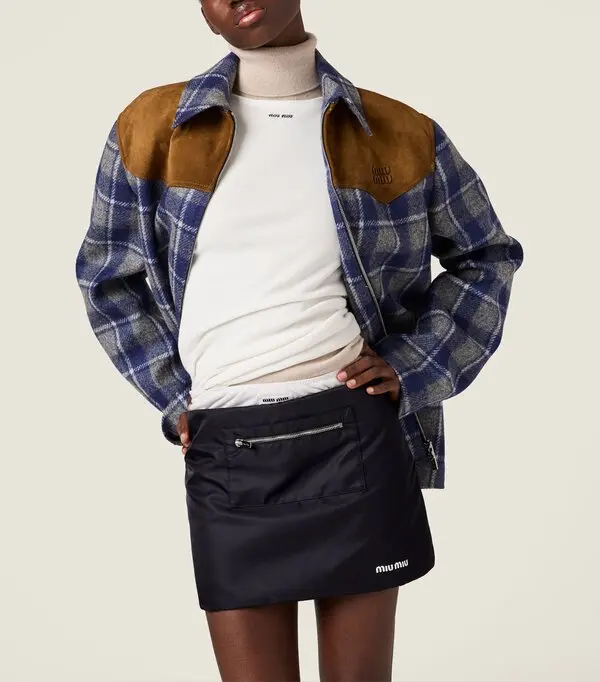 Miu Miu Technical Gazar Mini Skirt