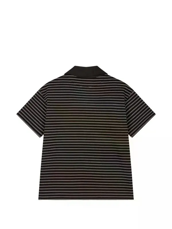 STUDIO TOMBOY Striped Polo Shirt With Spread Collar