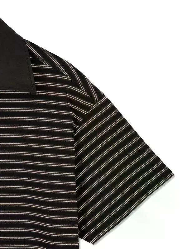 STUDIO TOMBOY Striped Polo Shirt With Spread Collar