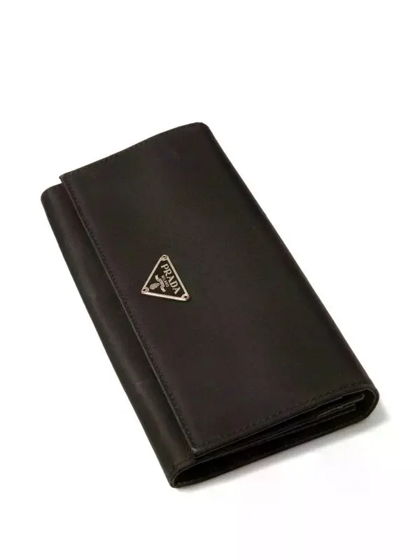 Prada 2000s Triangle Logo Wallet - Black