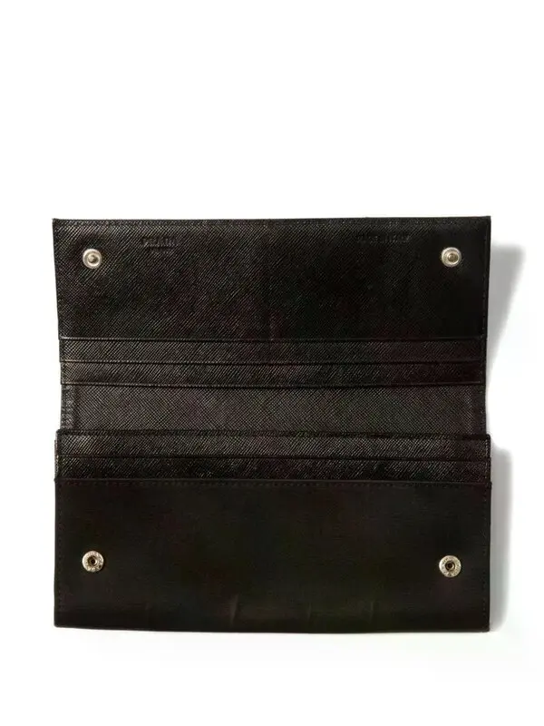Prada 2000s Triangle Logo Wallet - Black