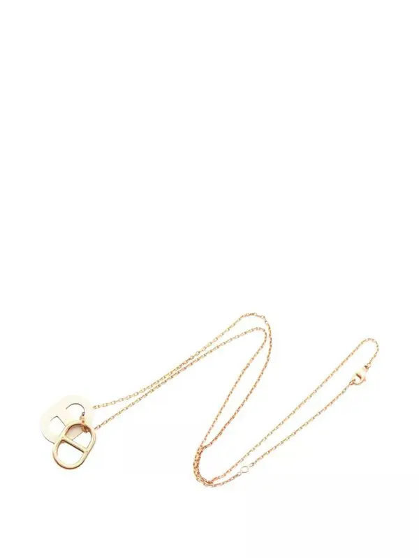 Hermès 2010s O'maillon Chaine D'ancre Necklace In Gold And Leather - Pink