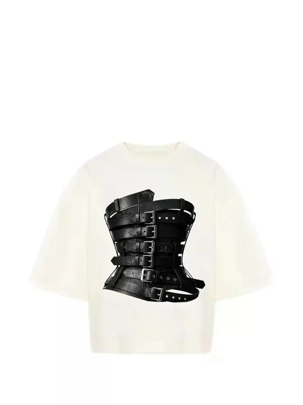 HAMZA Graphic Print T-shirt - Neutrals