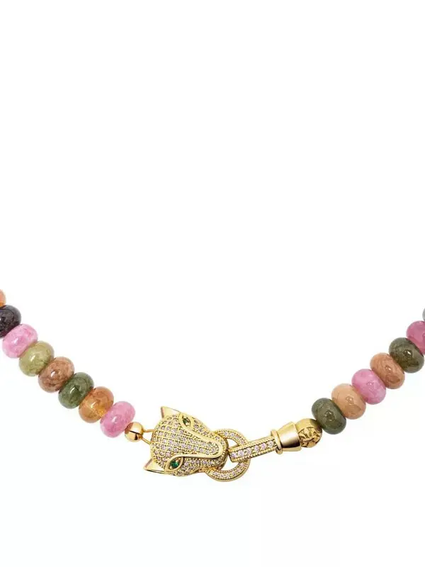 NIALAYA JEWELRY Panther-charm Beaded Necklace