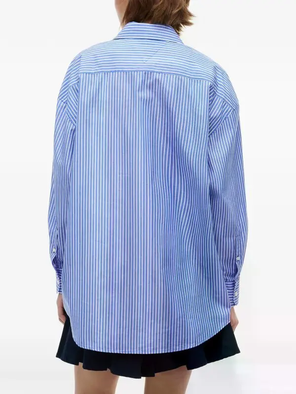 Tommy Hilfiger Vertical Stripe Logo Patch Oversized Shirt