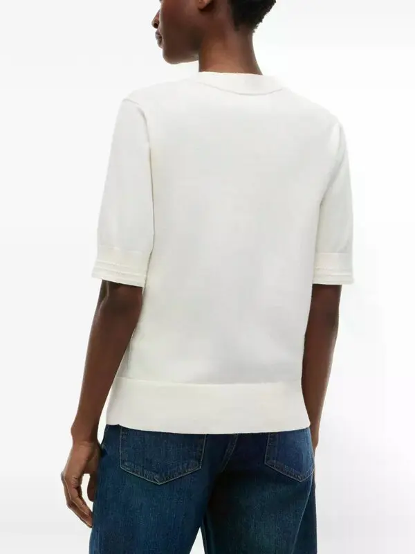Tommy Hilfiger Embroidered Crew Neck Sweater - White