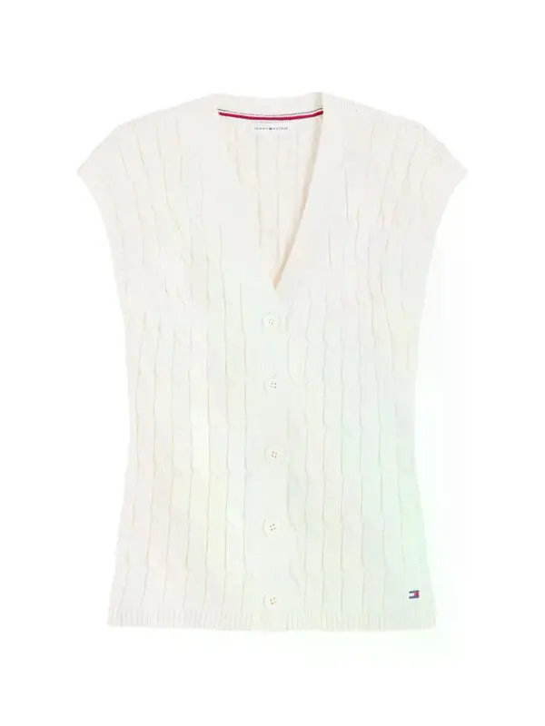 Tommy Hilfiger Cable Knit Sleeveless Cardigan