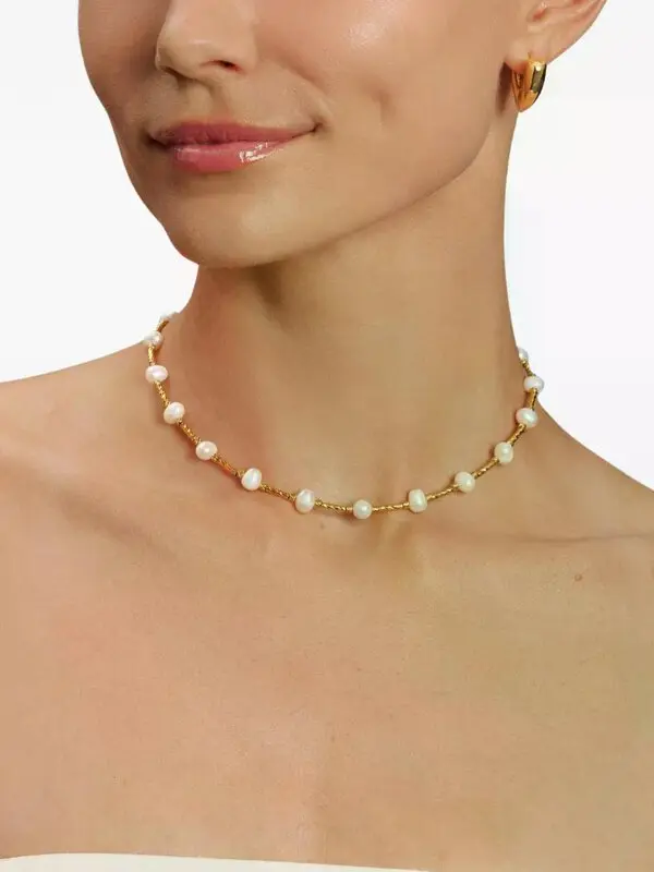 NIALAYA JEWELRY Tone Freshwater Pearl Twisted-link Necklace