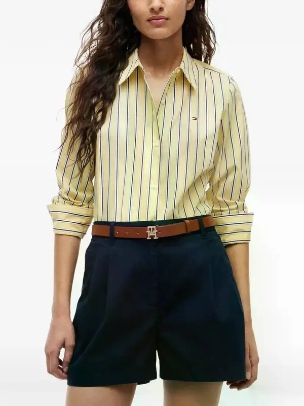 Tommy Hilfiger Vertical Stripe Long Sleeve Shirt - Yellow