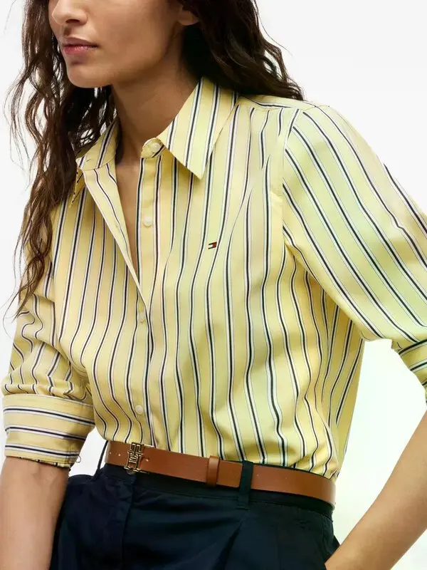 Tommy Hilfiger Vertical Stripe Long Sleeve Shirt - Yellow
