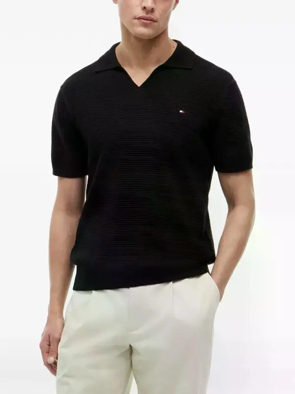 Tommy Hilfiger Waffle-knit V-neck T-shirt