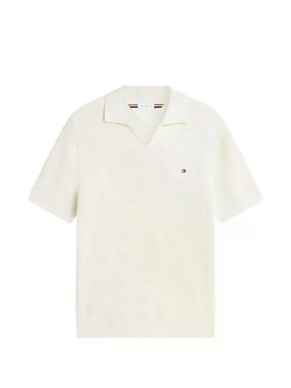 Tommy Hilfiger Textured Open-collar T-shirt