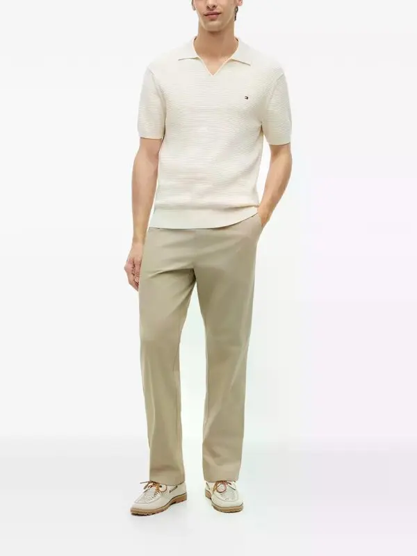 Tommy Hilfiger Textured Open-collar T-shirt