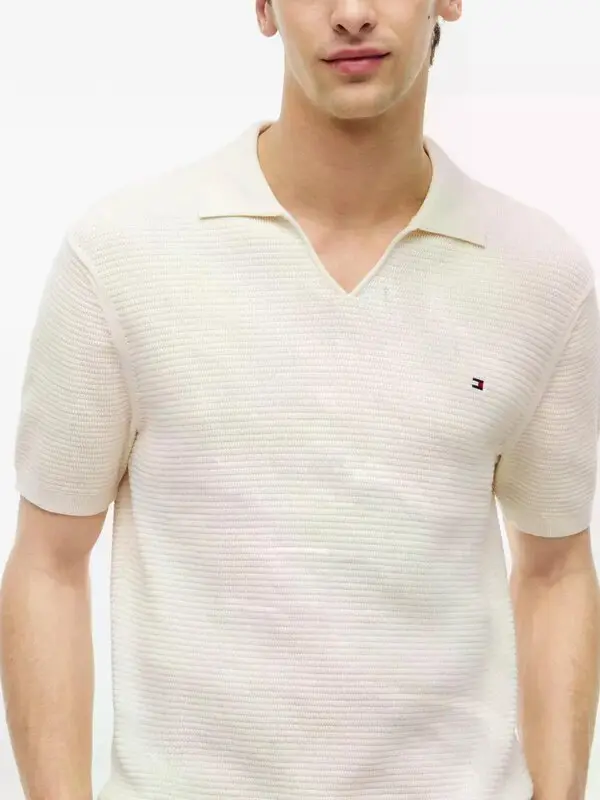 Tommy Hilfiger Textured Open-collar T-shirt