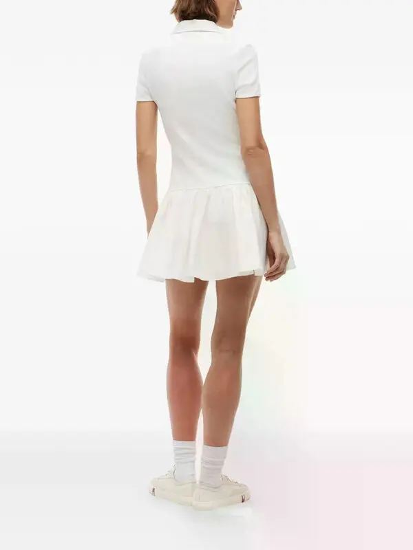 Tommy Hilfiger Ribbed-knit Mini Dress With Ruffled Skirt