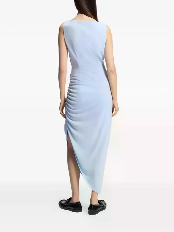 Hugo Asymmetric Ruched Boat Neck Dress