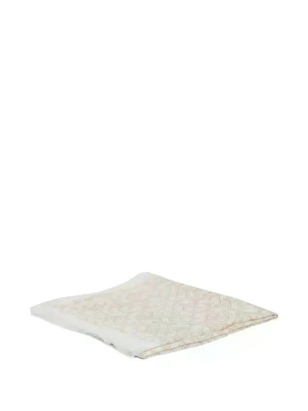 Tommy Hilfiger Monogram-print Frayed-edge Scarf - Neutrals