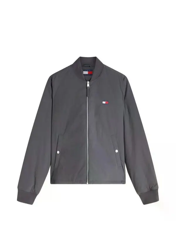 Tommy Hilfiger Logo Patch Zip-up Bomber Jacket - Grey
