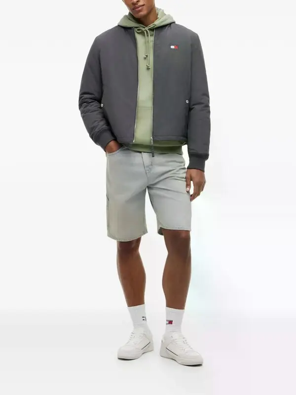 Tommy Hilfiger Logo Patch Zip-up Bomber Jacket - Grey