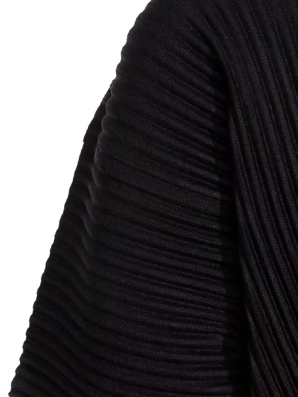 Issey Miyake Pleated Polo Shirt - Black