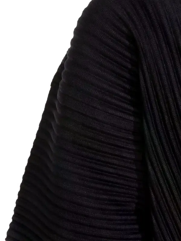 Issey Miyake Pleated Polo Shirt - Black