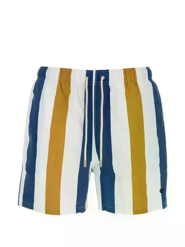 GALLO Stripe Print Swimming Shorts - White