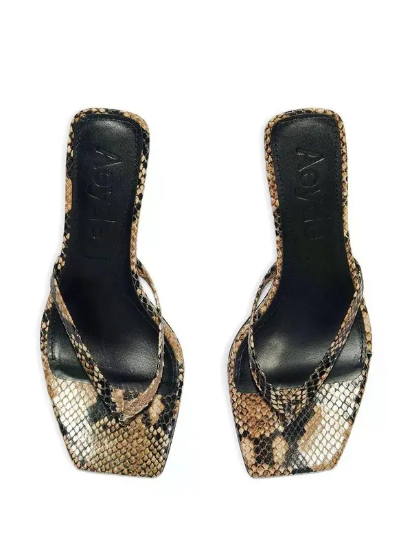 AeydĒ 55mm Wilma Snake-effect Sandals