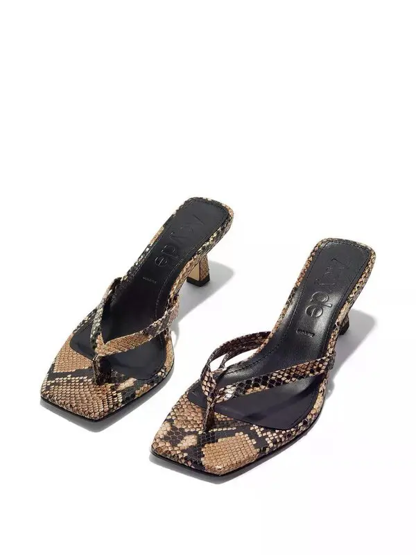 AeydĒ 55mm Wilma Snake-effect Sandals
