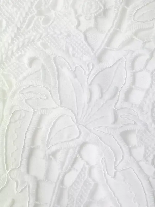 Shanghai Tang Lace-embroidered Mandarin Collar Sleeveless Top - White