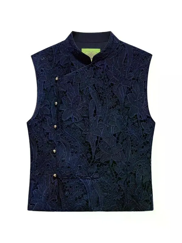 Shanghai Tang Floral Lace Top - Blue