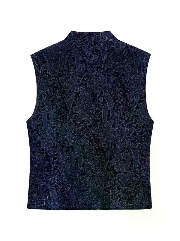 Shanghai Tang Floral Lace Top - Blue