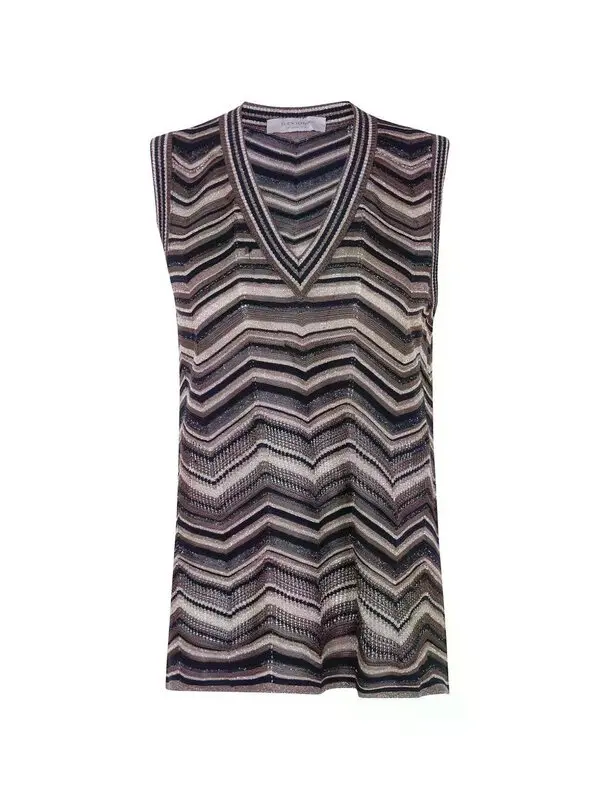D.exterior Chevron Knit V-neck Top