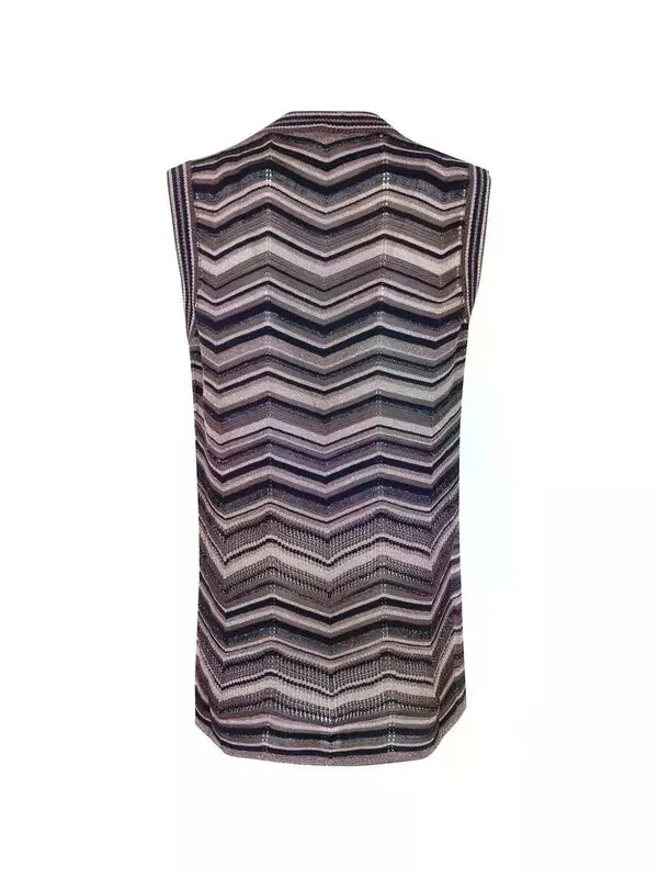 D.exterior Chevron Knit V-neck Top