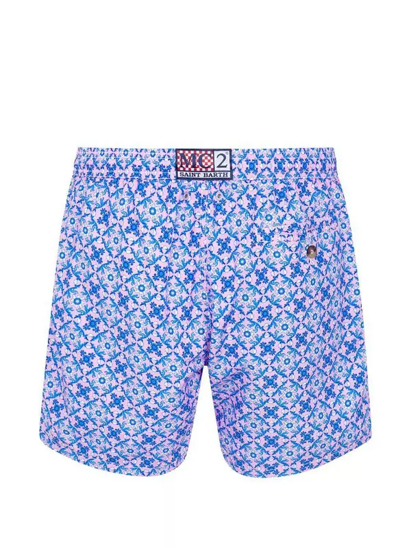 MC2 SAINT BARTH Micro Deco Print Swim Shorts - Pink