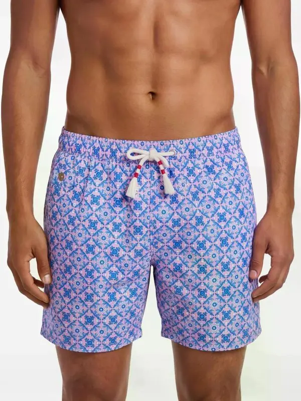 MC2 SAINT BARTH Micro Deco Print Swim Shorts - Pink