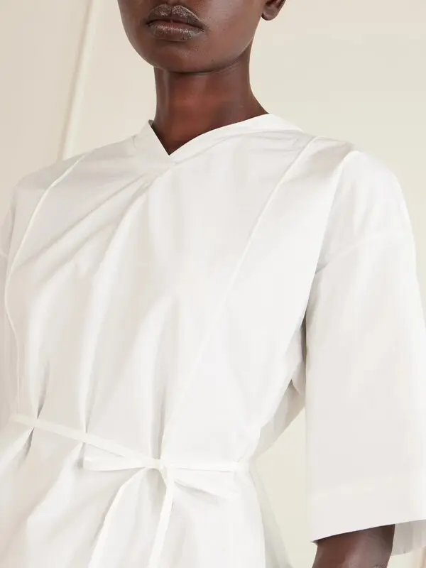 Calvin Klein Lynn Cotton-poplin Wrap Blouse