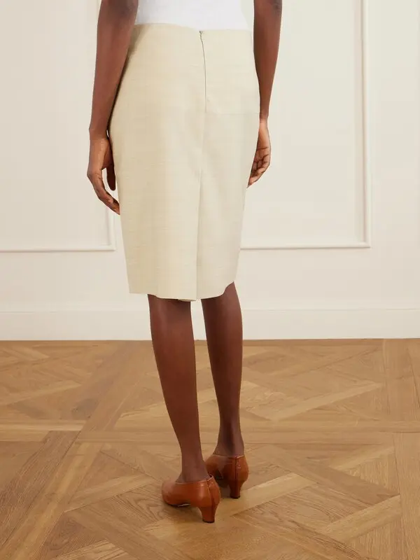 Calvin Klein Lunas Wool Midi Skirt - Neutrals